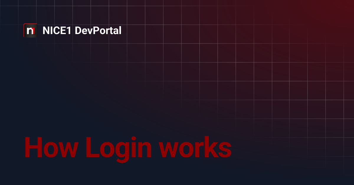 How Login works | NICE1 DevPortal